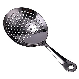 UPKOCH Stainless Steel Julep Strainer Cocktail Strainer Stainless Steel Cocktail Strainer Filter Bar Drink Strainer Utensil for Bartenders and Mixologists (Black)