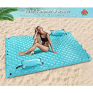 BOLITE Giant Inflatable Lake Float for Adults, 102 x72 Inch Pool Float with Pool Hammock, Floating Mat Toy Raft Loung for Swimming Pool Lake Beach Summer Water Party, Blue