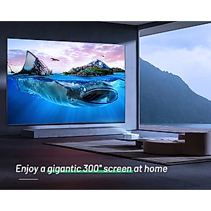 4K Support Android TV 10.0 Projector 5G WiFi Bluetooth Native 1080P, CIBEST Full-Sealed Optical Engine Home Movie FHD Projector with Netflix/Prime Video Built-in, 8000+ Apps, Autofocus, Stereo Sound