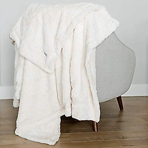 GRACED SOFT LUXURIES Softest Warm Elegant Cozy Faux Fur Home Throw Blanket (Solid Ivory, Extra Large 60" x 80")