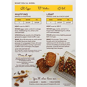 Simple Mills Almond Flour Baking Mix, Pumpkin Muffin & Bread Mix - Gluten Free, Plant Based, Paleo Friendly, 9 Ounce (Pack of 1)