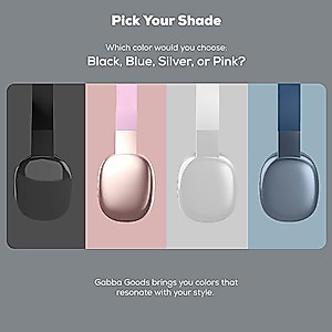 Gabba Goods Wireless Over Ear Bluetooth Headphones with Microphone - Wireless Headset -Noise Reduction - Bluetooth, Wired,Built in Micro SD for Travel, Home, Work TV,PC,Gaming,Cellphone (Silver)