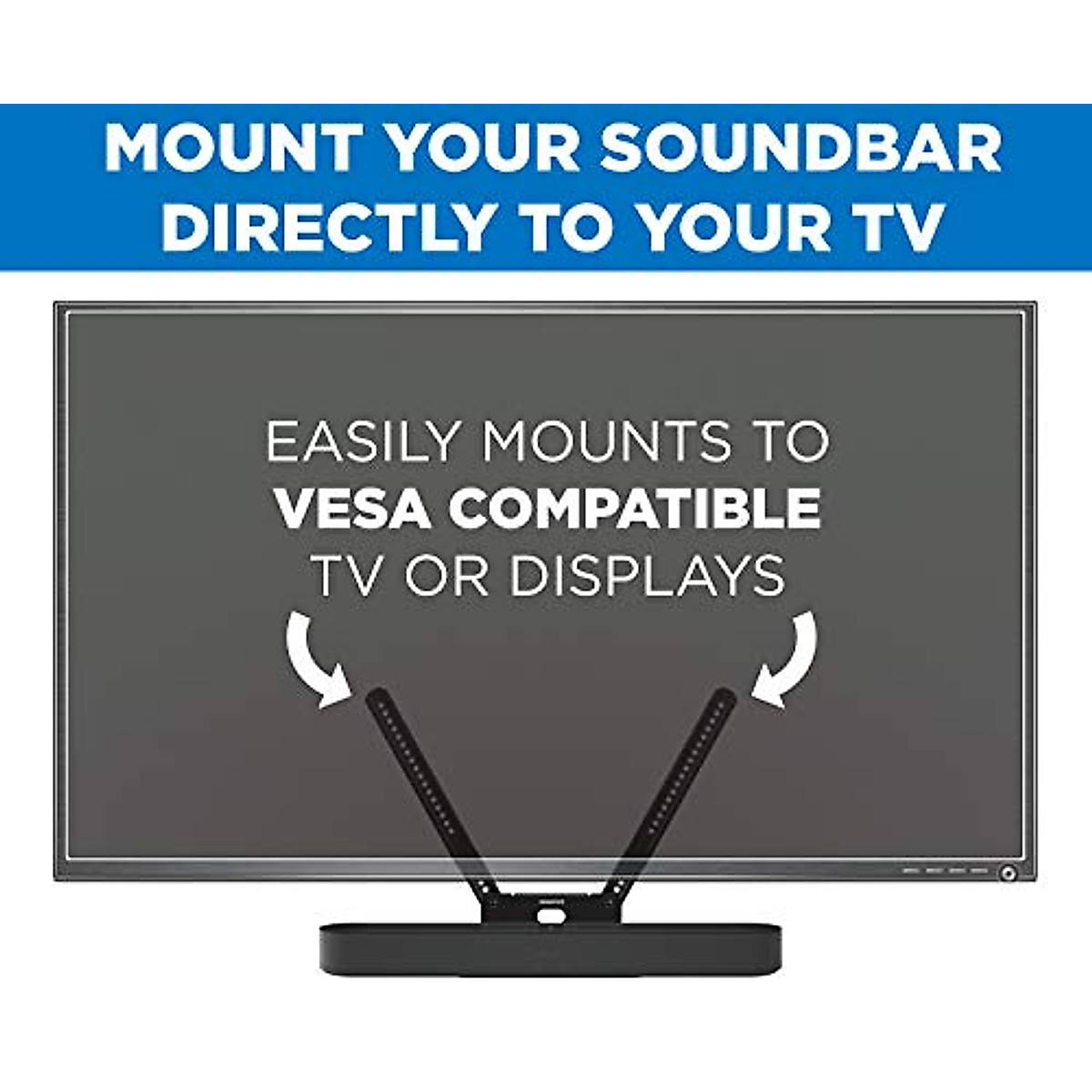 Mount-It! Sound Bar TV Mounting Shelf Compatible with Sonos Beam Speaker | Soundbar Mount Bracket Kit for Televisions with 200mm - 600mm VESA Mounting Pattern