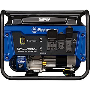 Westinghouse Outdoor Power Equipment 4650 Peak Watt Portable Generator, RV Ready 30A Outlet, Gas Powered, CARB Compliant, Blue