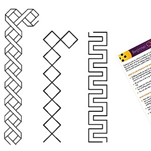 Quilting Creations Stencils for Machine and Hand Quilting - 3 Quilting Stencils for Border Patterns | Border, Lattice Border, Bobbie’s Blocks Plastic Quilt Stencil Set with Guide