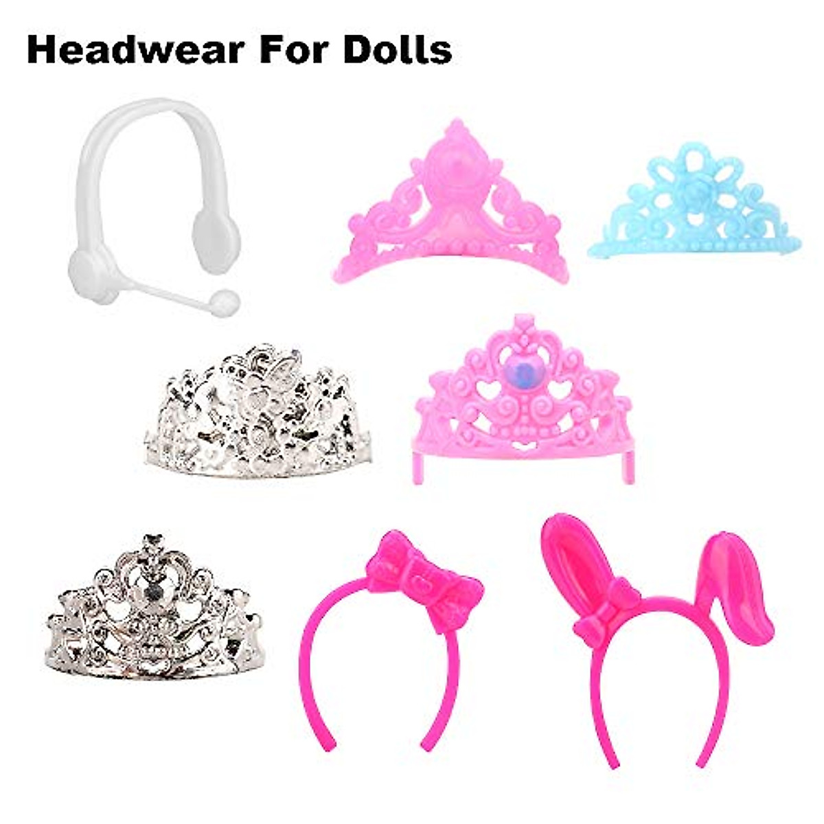 BARWA 40 PCS Doll Accessory Bags Crown Necklace Comb for 11.5 inch Doll Xmas Gift