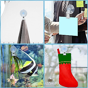 5Pcs Wall Suction Cup Clip, Sucker Clamp Plastic Suction Cups Holder Reusable Kitchen Plastic Round Clamps Holder Business Cards Clamp for Bathroom Kitchen Windows