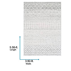 Livabliss Chester Boho Moroccan Area Rug,3'11" x 5'7",Grey