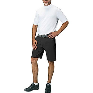 TGW Men's Flat Front Stretch Waist Performance 11.25In Golf Shorts Black 35