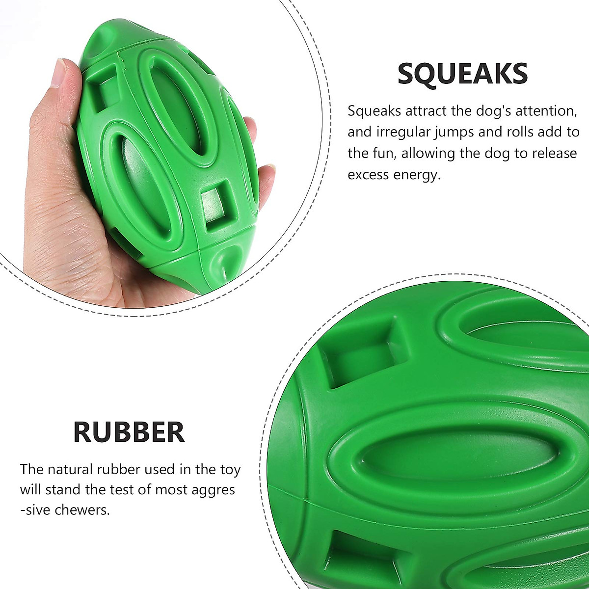 TEHAUX Pet Sound Toys Football Rubber