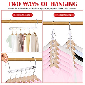 12 Pack Space Saving Hangers for Clothes, Collapsible Metal Hangers Organizer, Closet Hangers Space Saver, Clothes Hanger Organizer, Magic Hangers for Organization and Storage, Dorm Room Essentials