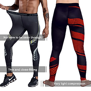 OEBLD Compression Pants Men UV Blocking Running Tights 1 or 2 Pack Gym Yoga Leggings for Athletic Workout