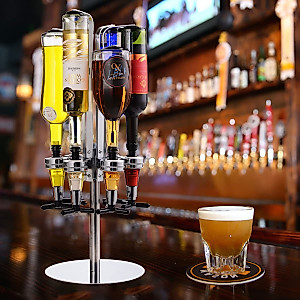 Liphontcta WNGDUA 6-Bottle Rotating Liquor Dispenser Bar Butler Liquor Dispenser Liquor Bottle Holder, Garden sculpture outdoor decoration
