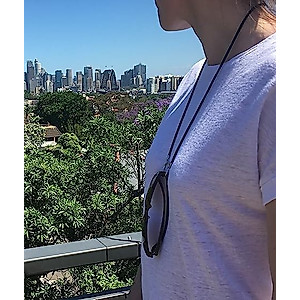 Reading Glasses Holder | Eyeglass Necklace | Sunglasses Necklace | Metal Loop Necklace | Gifts for Women | Black Stretch Silk - Silver Alloy