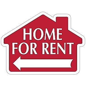 Home for Rent Sign with Arrow - House Shape Corrugated Sign - Stakes Sold Separately