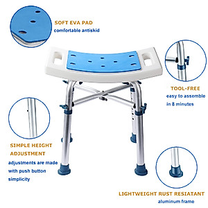 Aliseniors Step Stool with Handle & Shower Chair - Medical Foot Stool, Bath Seat - Fit for Adult, Seniors, Handicap Holds up to 350 lbs
