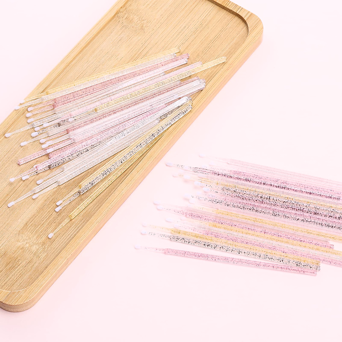 500pcs Crystal Micro Applicators Brushes Disposable Applicator Wands for Eyelashes Extensions Makeup Application