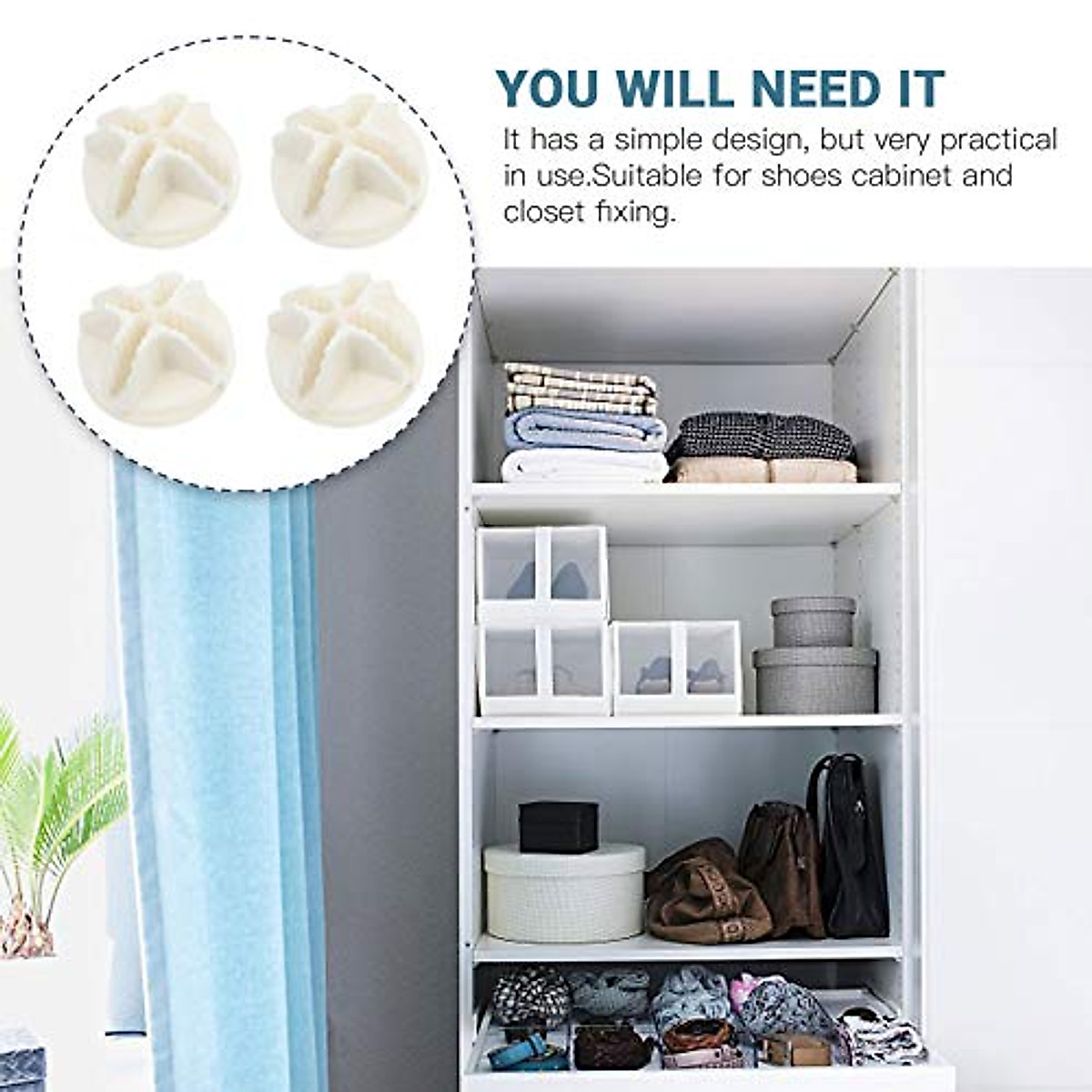 Cabilock 20pcs White Wire Cube Plastic Connectors for Modular Storage Organizer Closet and Wire Shelving Closet Clasp Buckle Clip Buttons