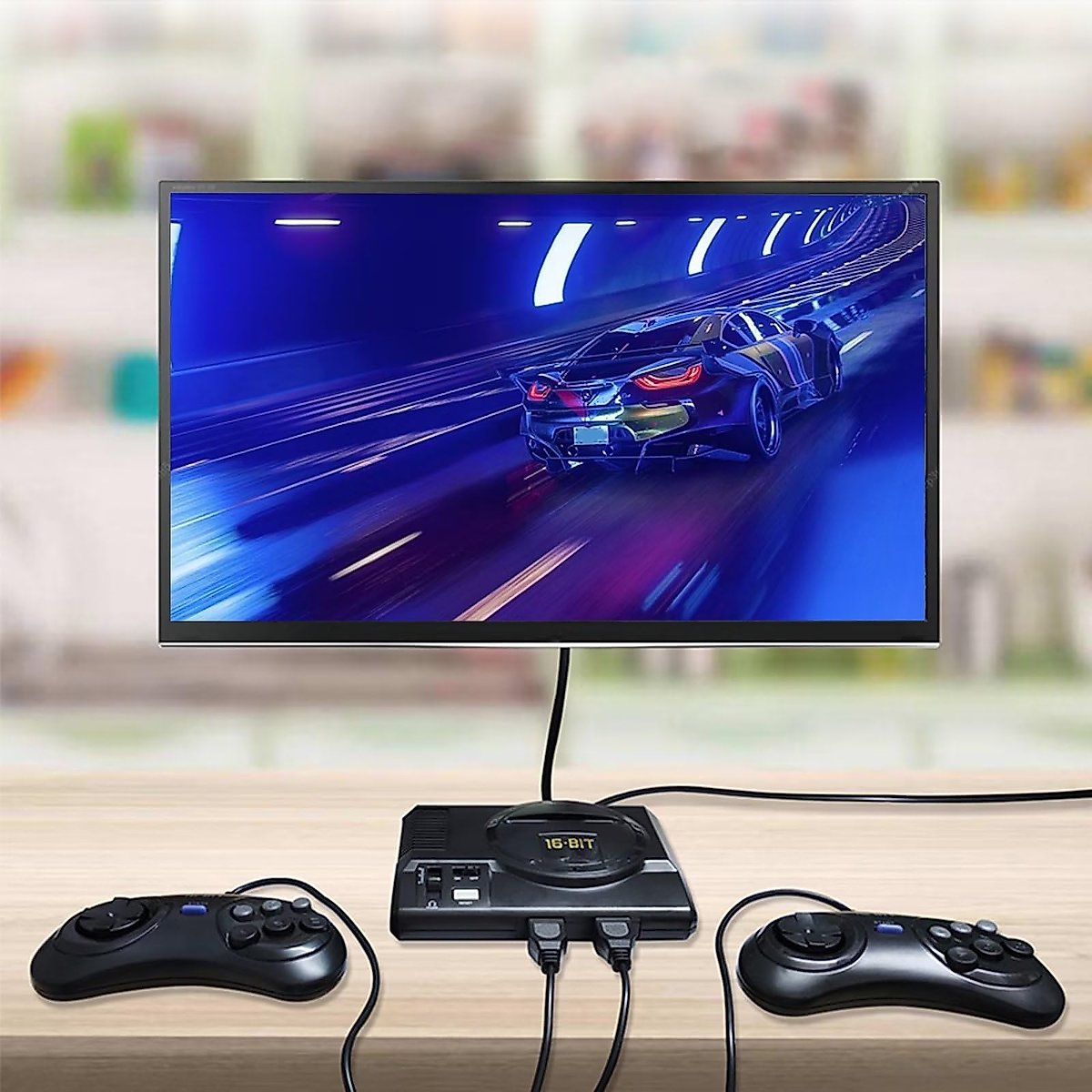 Gxcdizx 2Pack Black 6 Button Game Controller for SEGA Genesis Gaming System