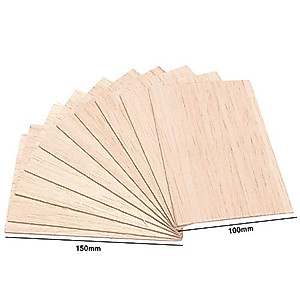 COLIBROX 15 Pack Wood Sheets, Wood Sheets Hobby Wood MDF DIY Wood Board for House Aircraft Ship Boat DIY Wooden Plate Model, for Arts and Crafts, School Projects 150x100x2mm