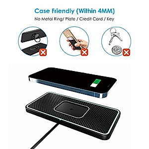 Wireless Charger,SANMIDO Wireless car Charger Charging pad 10w Wireless Phone Charger Non Slip qi Fast Charger pad Android Cell Phone Wireless Charging mat galaxy21/20S9S10S8Note10 (C1P)