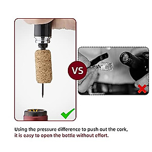Air Pressure Wine Opener, 2 in 1 Needle Pen Corkscrew with Foil Cutter, Handheld Wine Cork Remover, Portable Travel Manual Cork Opener Kit