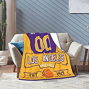 Custom Throw Blanket for Couch, Super Soft Flannel Bed Throw Blanket Fall Oversized Cozy Plush Thick Blankets Personalized Basketball Sports Fan Gifts with Name Number 50"x40", 60"x50", 80"x60"
