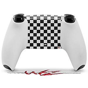 WraptorSkinz Skin Wrap compatible with Sony PS5 DualSense Controller Checkered Canvas Black and White (CONTROLLER NOT INCLUDED)