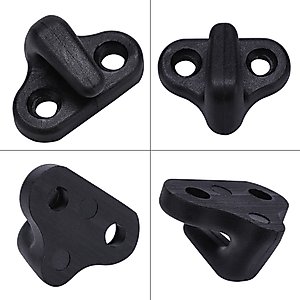 Kayak Lashing Hooks,4pcs Nylon Lashing Hook,Kayak Lashing Hooks J Hooks Nylon Bungee Hooks J Shape Hooks Replacement Black with Flat Head Screws for Kayak Canoe Paddle Board Boat Deck Rigging Kit