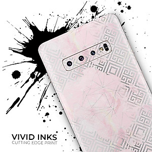 DesignSkinz Karamfila Silver & Pink Marble V12 Protective Vinyl Decal Wrap Skin Cover Compatible with The Samsung Galaxy S20 (Screen Trim & Back Glass Skin)