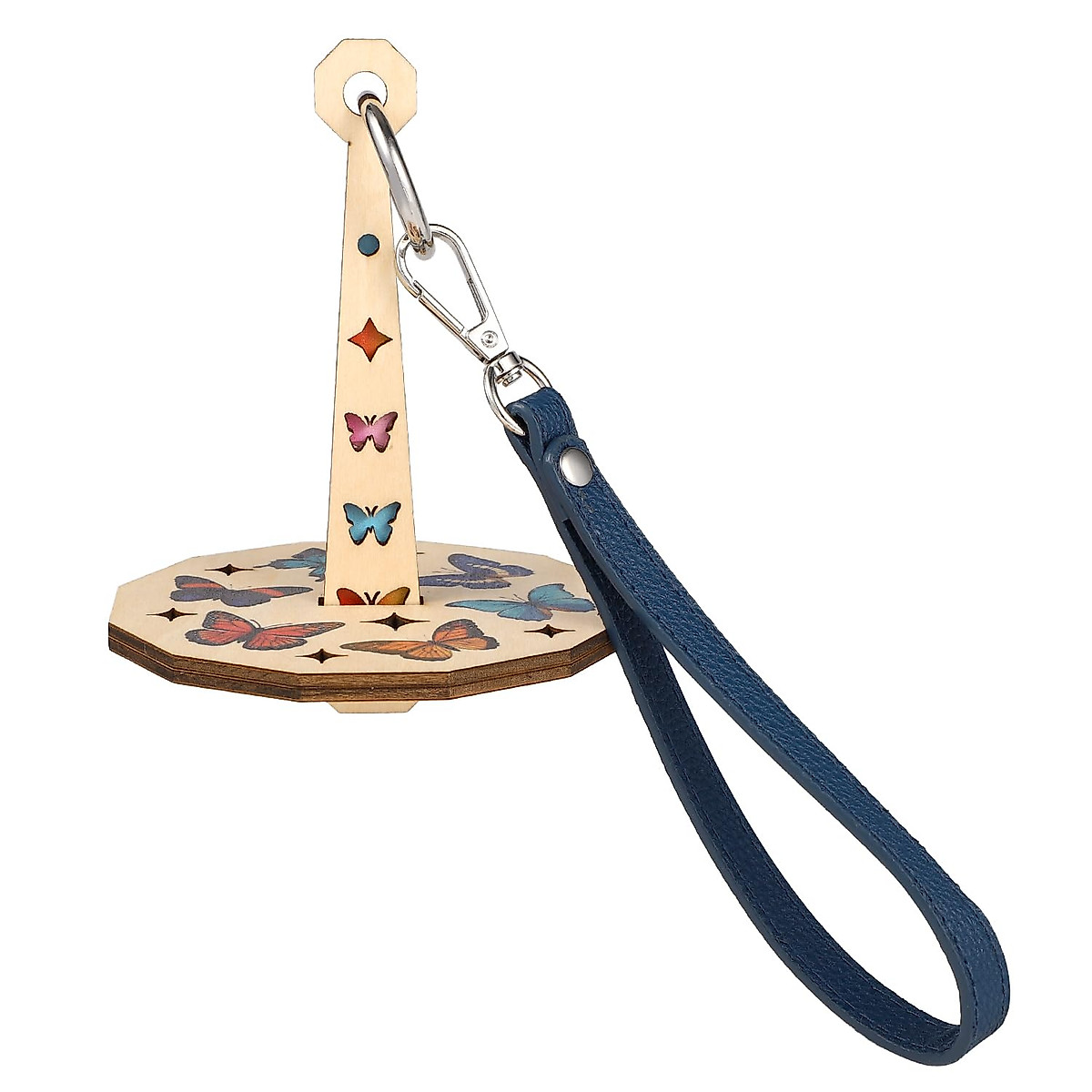 Portable Wrist Yarn Holder for Knitting, Wood Wrist Yarn Ball Holder Stand Minder Yarn Spinner Spinning Ideal Crochet Kit Yarn Storage Organizer Crocheting Supplies for Craft Lover (Butterfly)