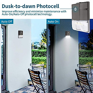 Xbuyee LED Wall Pack Light 35W, 3850 Lumens Replaces 150W HPS/HID Exterior Lights, Photocell Dusk to Dawn LED Outdoor Lighting, 5000K 100-277V IP65 Waterproof ETL Listed (4-Pack)