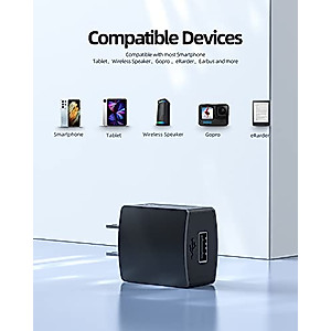 2 Cable AC Charger Fit for Samsung Earbuds Galaxy Buds,Jabra,Tozo,Cowin,Comiso,Aomais,Treblab,Bugani,Insmy,Elehot,Musibaby,Miatone,Oraolo,Kurdene Bluetooth Earbuds Speakers Headphones Adapter