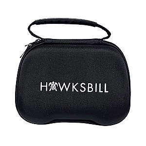 Hawksbill Travel Controller Case Compatible with Switch Pro Controller, PS5 Controller & Xbox Controller - Portable and Compact Hard Shell Carrying Case (Black & White)