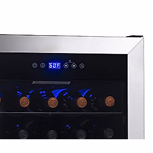 NewAir Wine Cooler and Refrigerator | 23 Bottle Capacity | Freestanding/Built-in Countertop Wine Cellar in Stainless Steel with UV Protected Glass Door