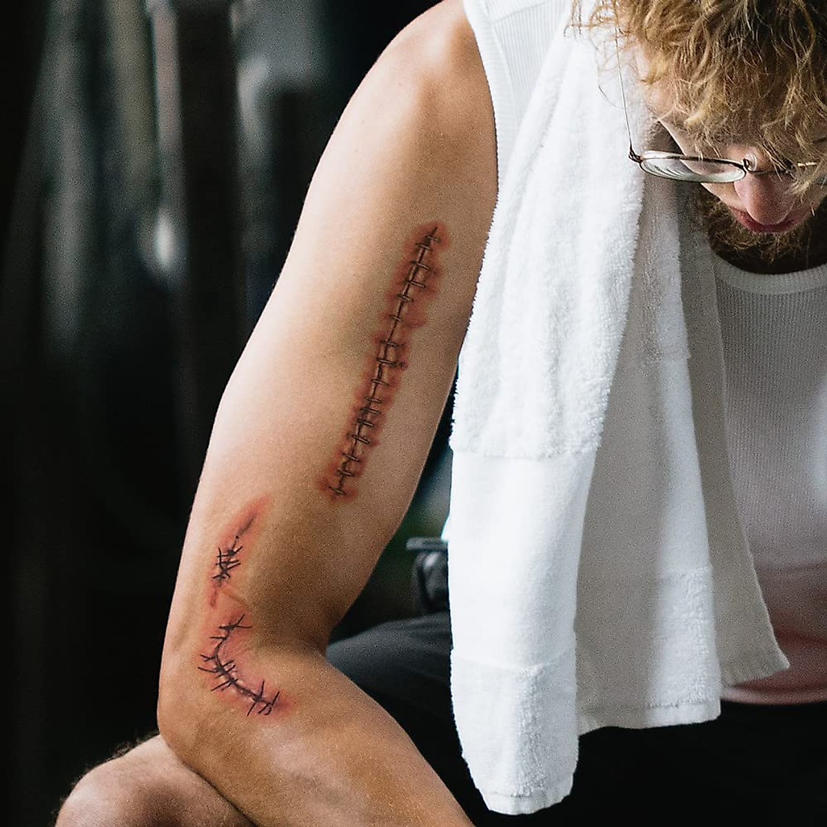 Halloween Body Face Scar Realistic Temporary Tattoos Sticker Paper Waterproof for Fool's Day Fun