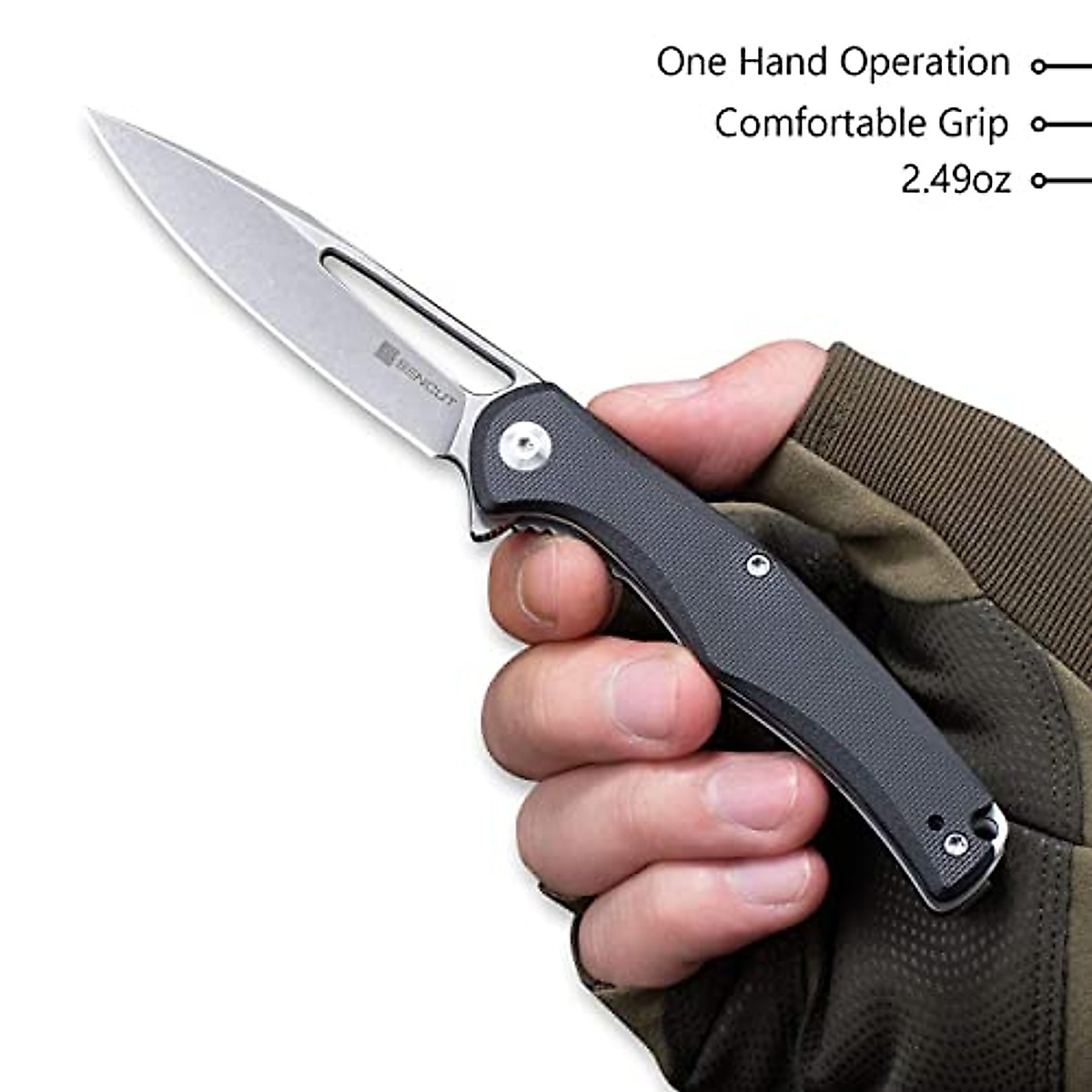 SENCUT CITIUS Pocket Knife, Folding Knife for EDC (Black)