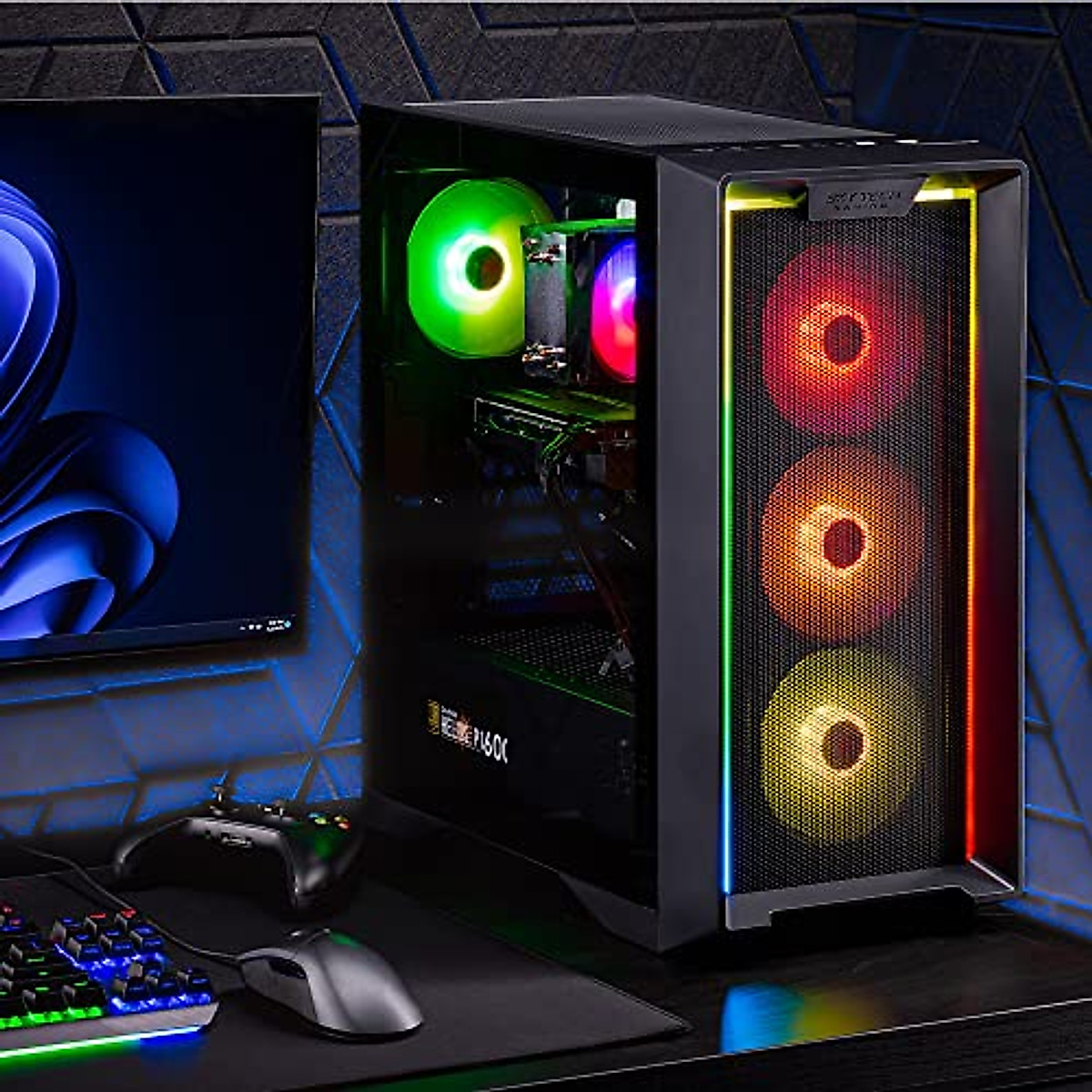 Skytech Gaming Nebula Gaming PC Desktop – Intel Core i3 12100F 3.3 GHz, NVIDIA RTX 3050, 500GB NVME SSD, 16GB DDR4 RAM 3200, 600W Gold PSU, Wi-Fi, Windows 11 Home 64-bit