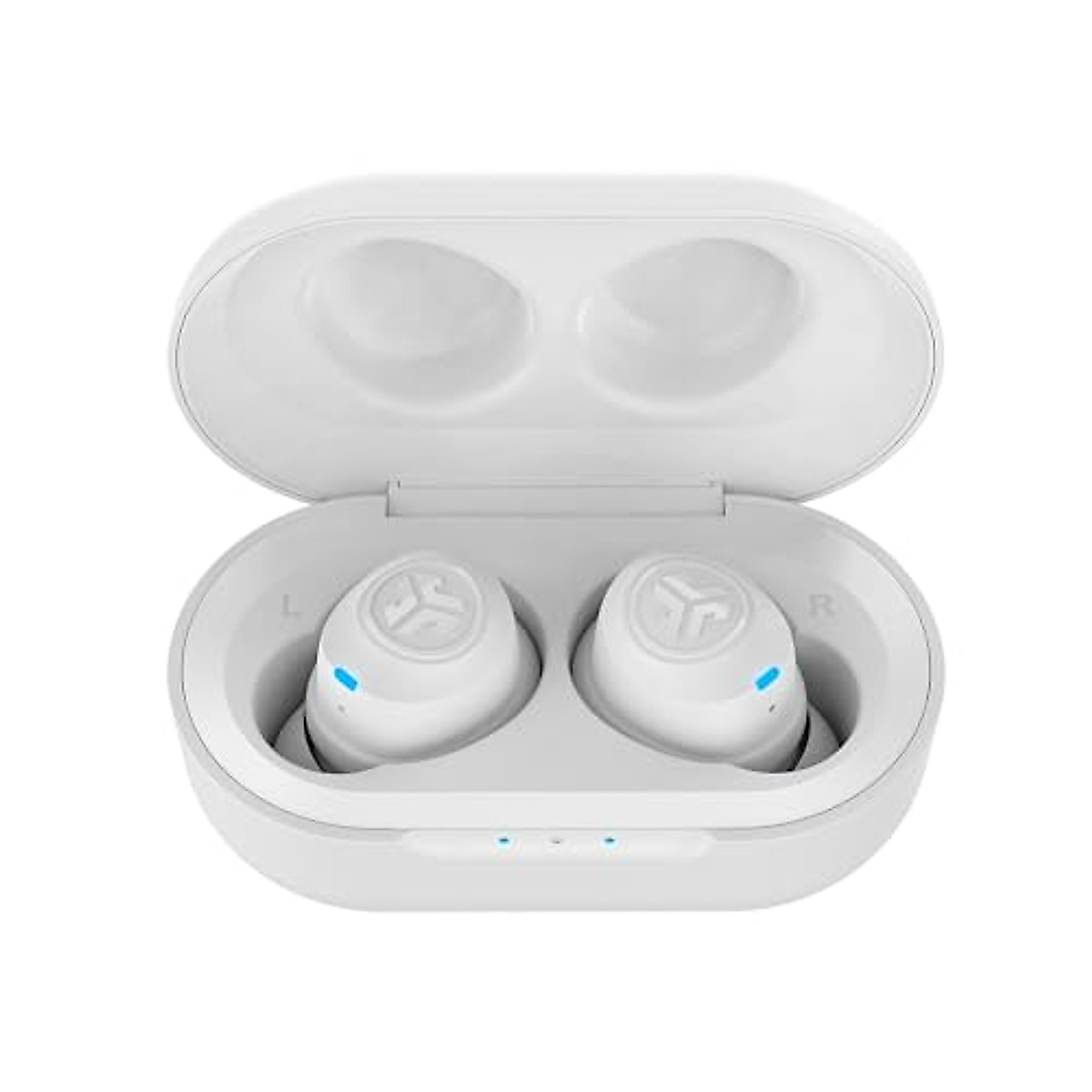 JLab JBuds Air True Wireless Signature Bluetooth Earbuds + Charging Case, White, IP55 Sweat Resistance, Bluetooth 5.0 Connection, 3 EQ Sound Settings Signature, Balanced, Bass Boost