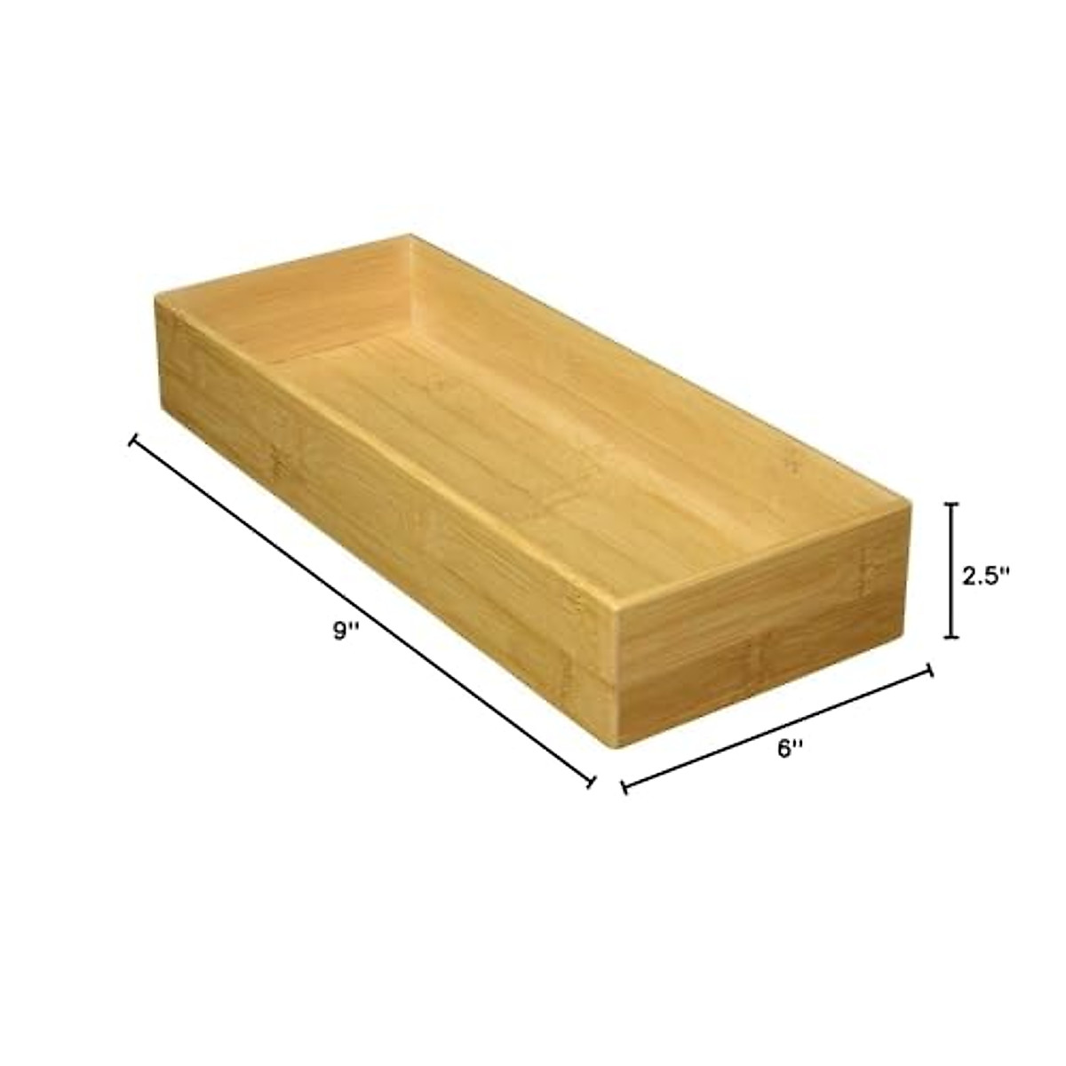 Lipper International 8384 Bamboo Wood Stacking Drawer Organizer Box, 9"x 6"