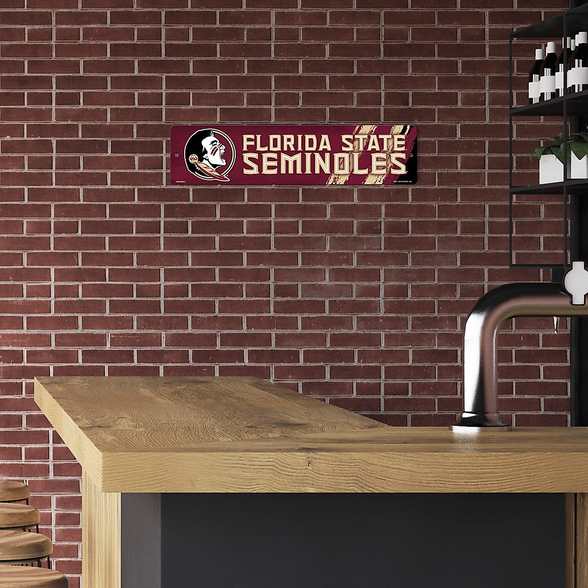 Rico Industries NCAA Florida State Seminoles 16-Inch Plastic Street Sign Décor