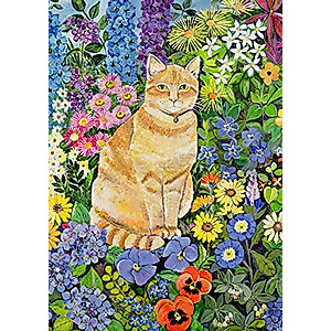Toland Home Garden 119604 Flower Cat Cat Flag 12x18 Inch Double Sided Cat Garden Flag for Outdoor House Flower Flag Yard Decoration