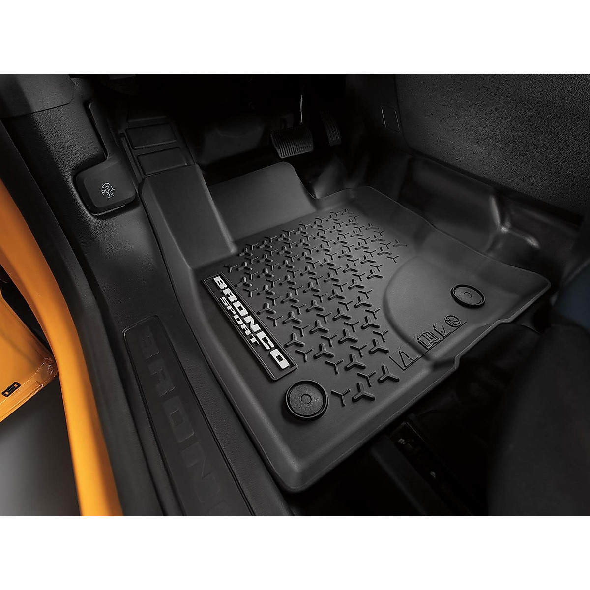 OEM Front ,Rear, & Cargo 5pc Black Rubber Floor Mat Liners for 2021-2022 Bronco Sport w/ Full Size Spare Tire