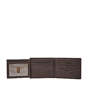 Fossil Men's Neel Leather Bifold with Flip ID Wallet, Brown, (Model: ML3899200)