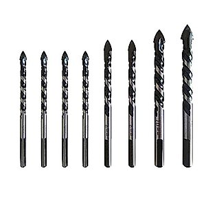 BAYICLAN Concrete Drill Bit Set,8 Pcs(6,6,6,6,8,8,10,12mm) Multi-Material Drill Bit Set for Tile,Brick,Glass,Plastic and Wood Tungsten Carbide Tip Best for Wall Mirror and Ceramic Tile on Concrete