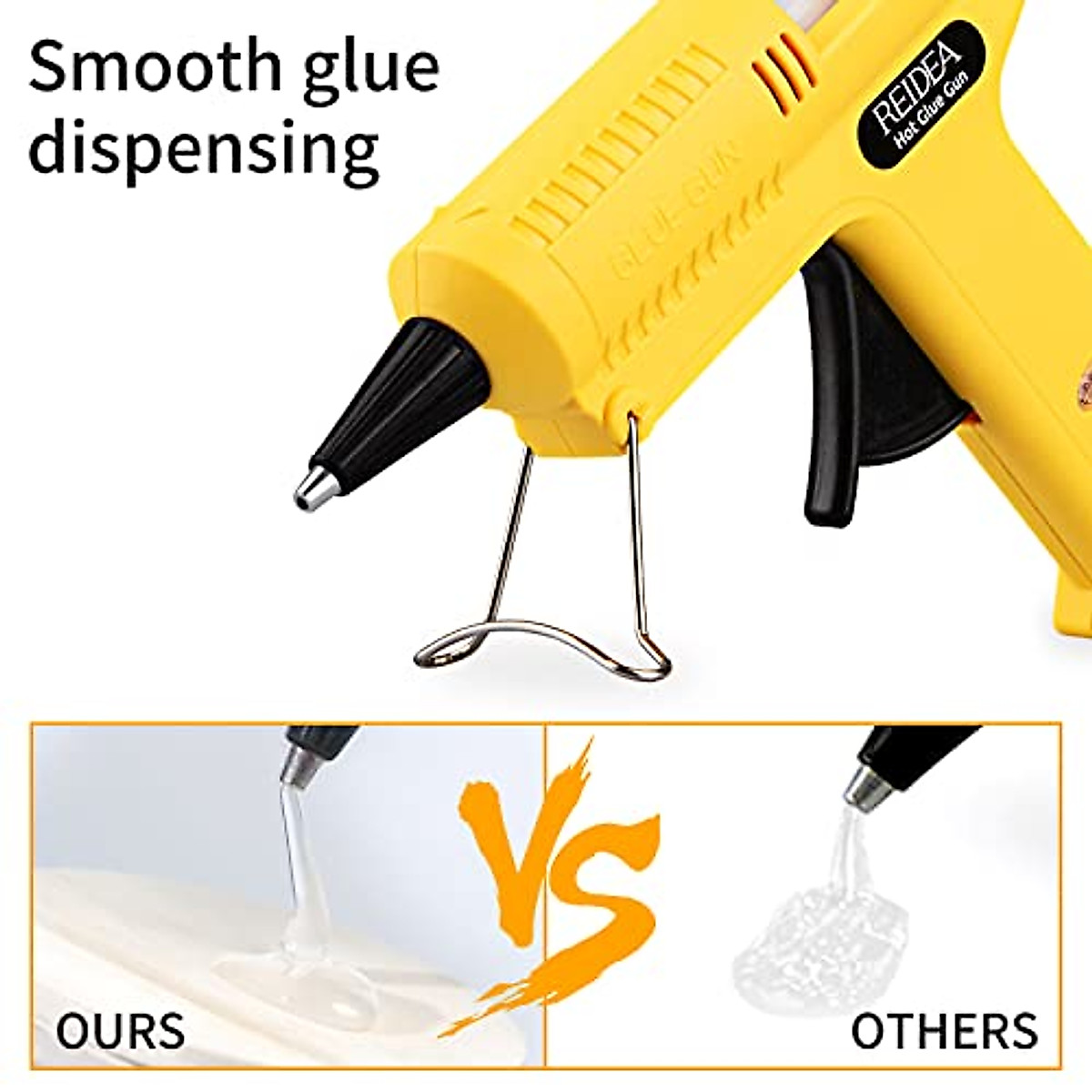 Hot Glue Gun Kit with 5 Pieces Mini Hot Glue Sticks 7mm x 150mm for DIY Handcraft Repair Furniture for Home and Office, Bonding Plastic Leather and Wood