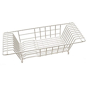 Teal Turtle White Over The Sink Dish Drying Rack (1)