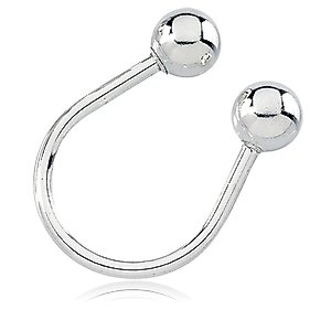 The Black Bow Sterling Silver U Shaped Key Chain