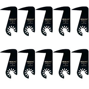 HEMUNC 10PCS Drywall Blade for Oscillating Tool, Oscillating Saw Blades Fit Dremel, Dewalt, Fein Multimaster, Bosch, Makita, Milwaukee, Rockwell, Ryobi,Craftsman, Ridgid Multitool