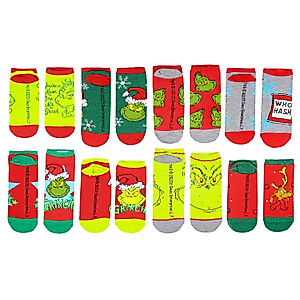 Bioworld The Grinch Merry Grinchmas 12 Grinchy Days Of Socks Mix and Match Gift Box Set